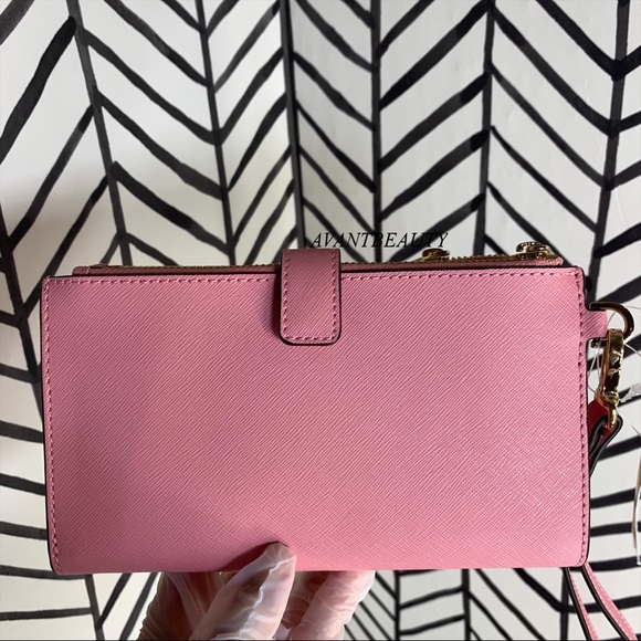 Michael Kors | Bags | Michael Kors Double Zip Wristlet Wallet Pink Nwt ...